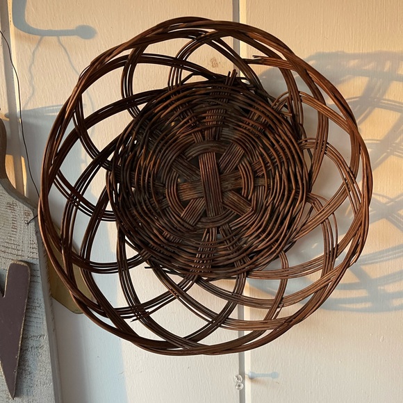 Hand Crafted | Accents | Woven Basket Handcrafted Brown Wicker ...